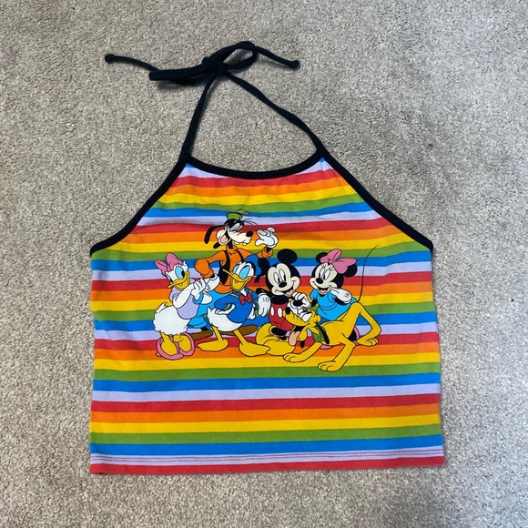 Disney | Tops | Disney Rainbow Mickey Friends Halter Crop Top | Poshmark